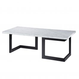 Rent the Geo Cocktail Table w/ Black Base, White Marble Top | CORT Events
