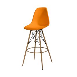 Rent the Orange Chelsea Barstool, Oak Tower Base | CORT