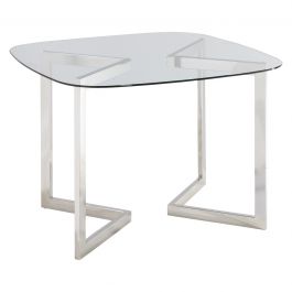 Rent the Geo Rounded Square Table, Chrome Base | CORT Events