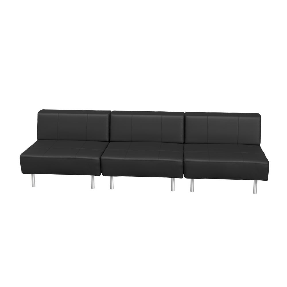 Rent the Endless Square Low Back Sofa Black Vinyl CORT Events